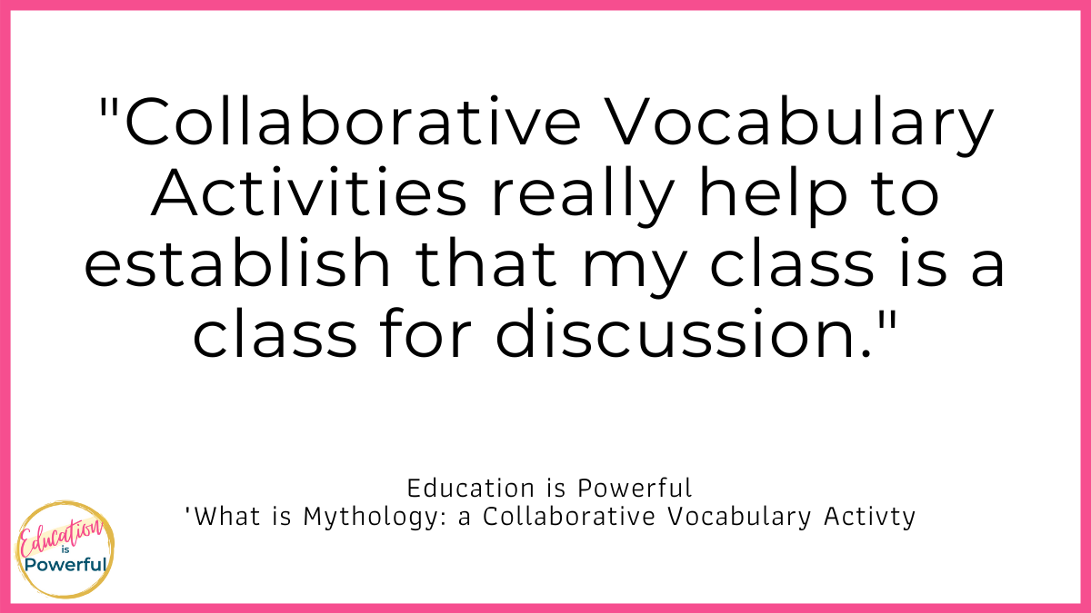 What is Mythology? How to do a Collaborative Vocabulary Activity in 6 ...